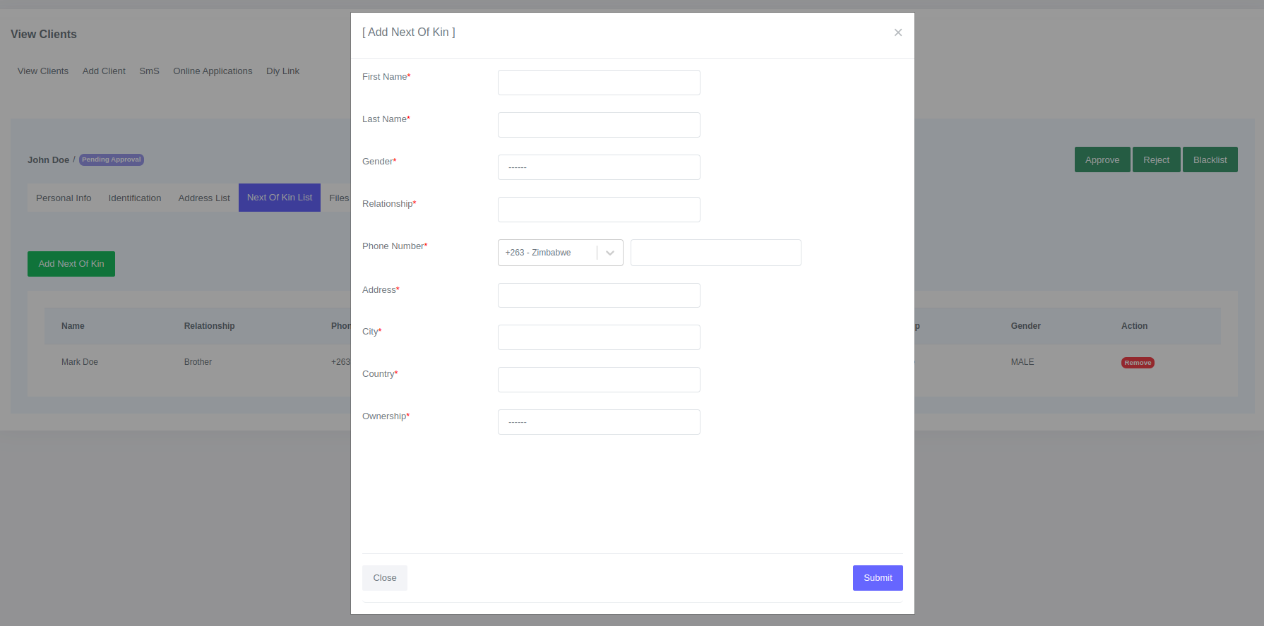 Managing Clients | Lenda System Documentation